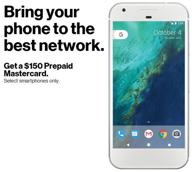 Verizon Bring Your Own Device Promotion: Get a $150 Prepaid Mastercard Verizon Bring Your Own Device Promotion: Get a $150 Prepaid Mastercard