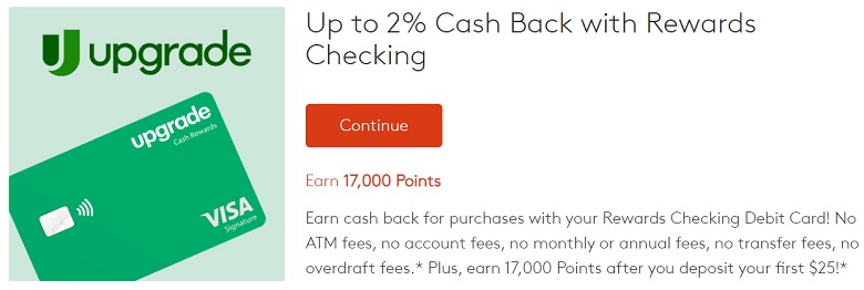 MyPoints: Earn 17,000 Points w/ Upgrade Rewards Checking Sign-Up