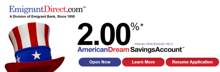 EmigrantDirect Savings Review: 2.00% APY (Nationwide)