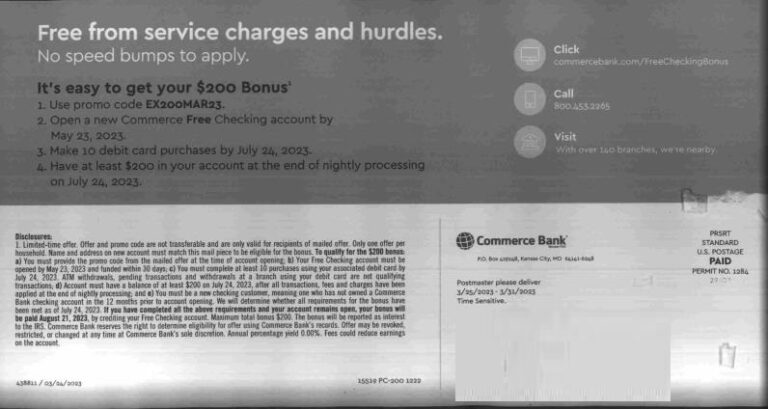 Commerce Bank Promotions: $50, $300, $700 Checking, Referral Bonuses ...